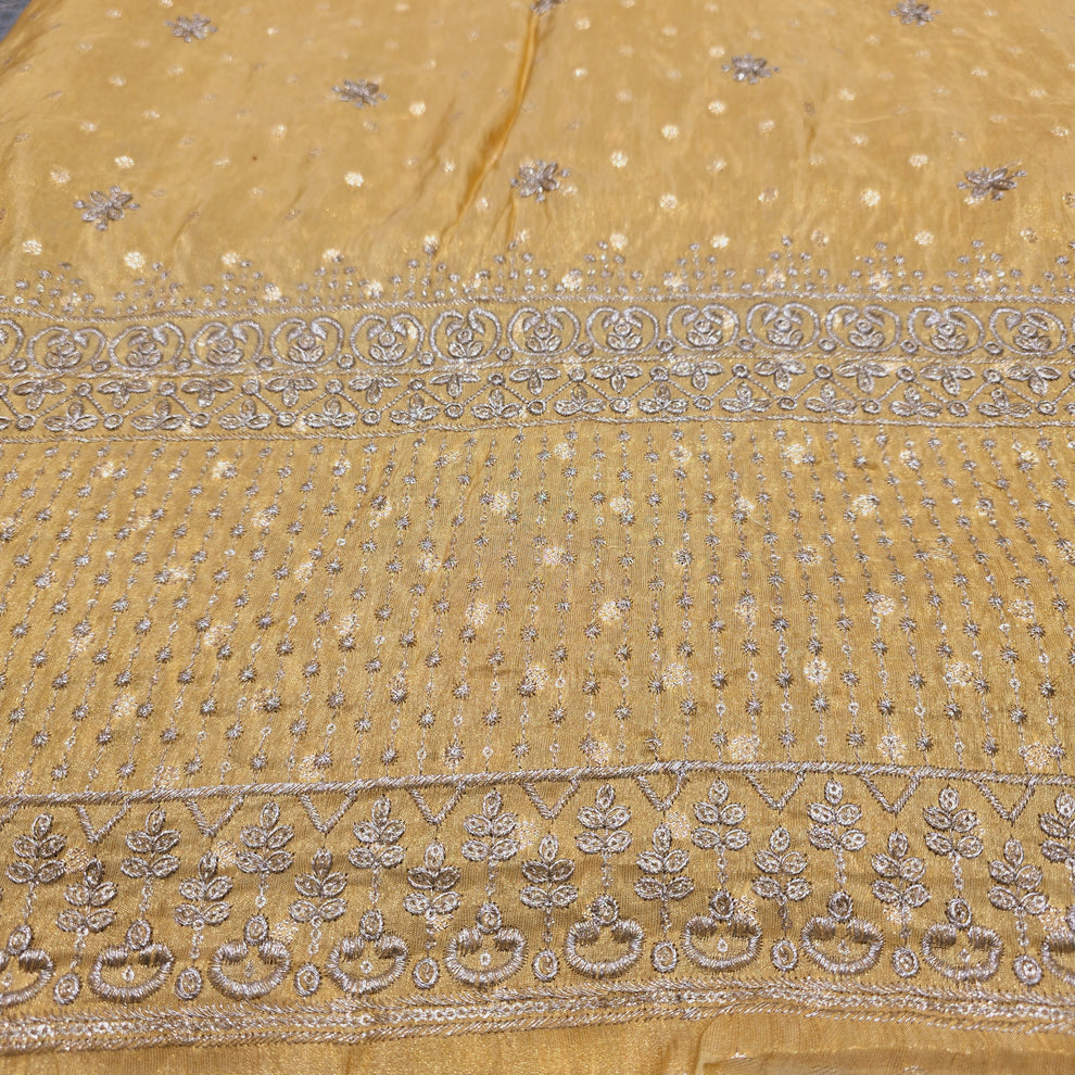 Tissue with Chota Buta & Border (Pale Yellow) – Sansa - The Fabric Store